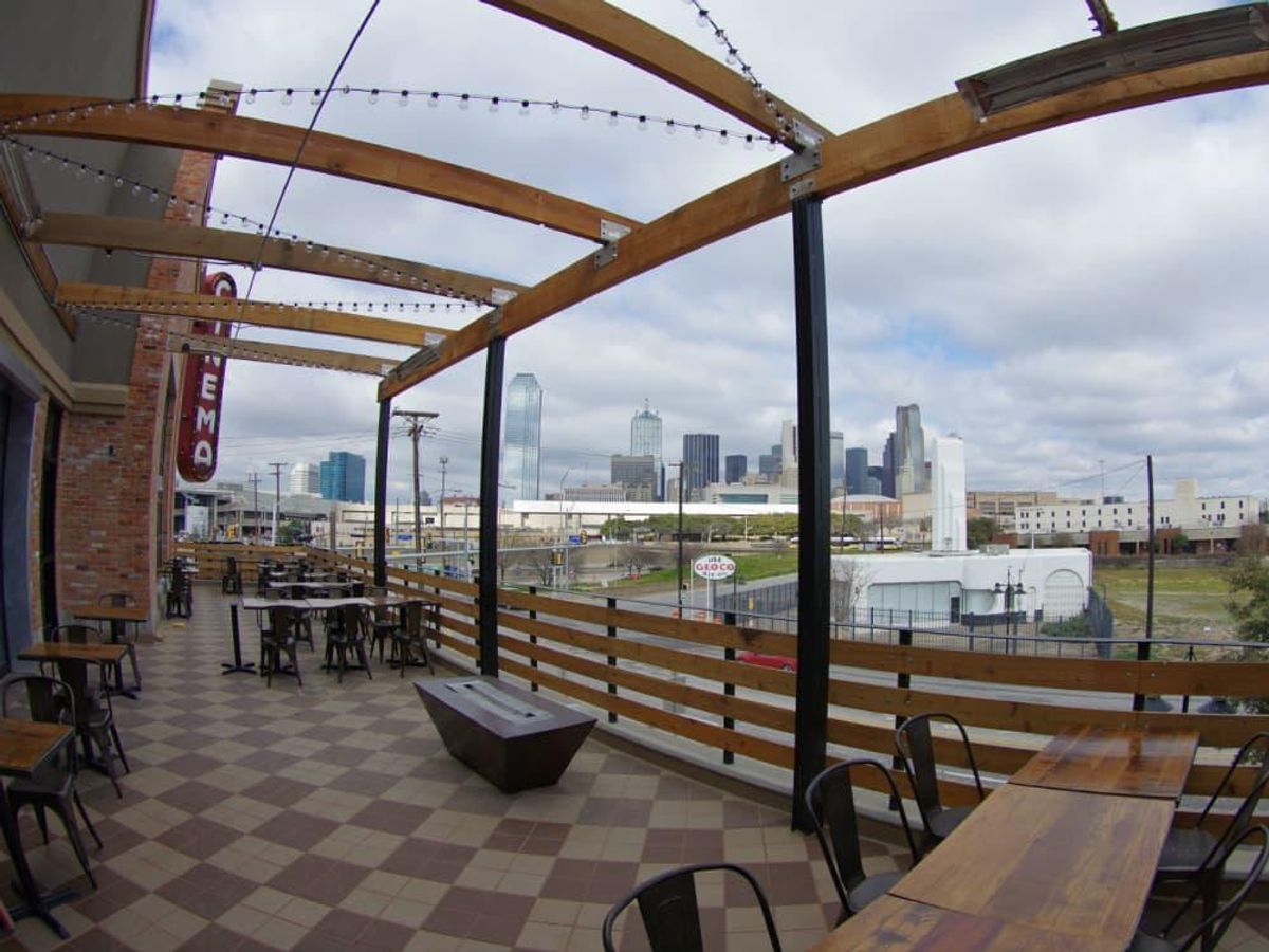 The new Alamo Drafthouse has a patio with views of downtown Dallas ...