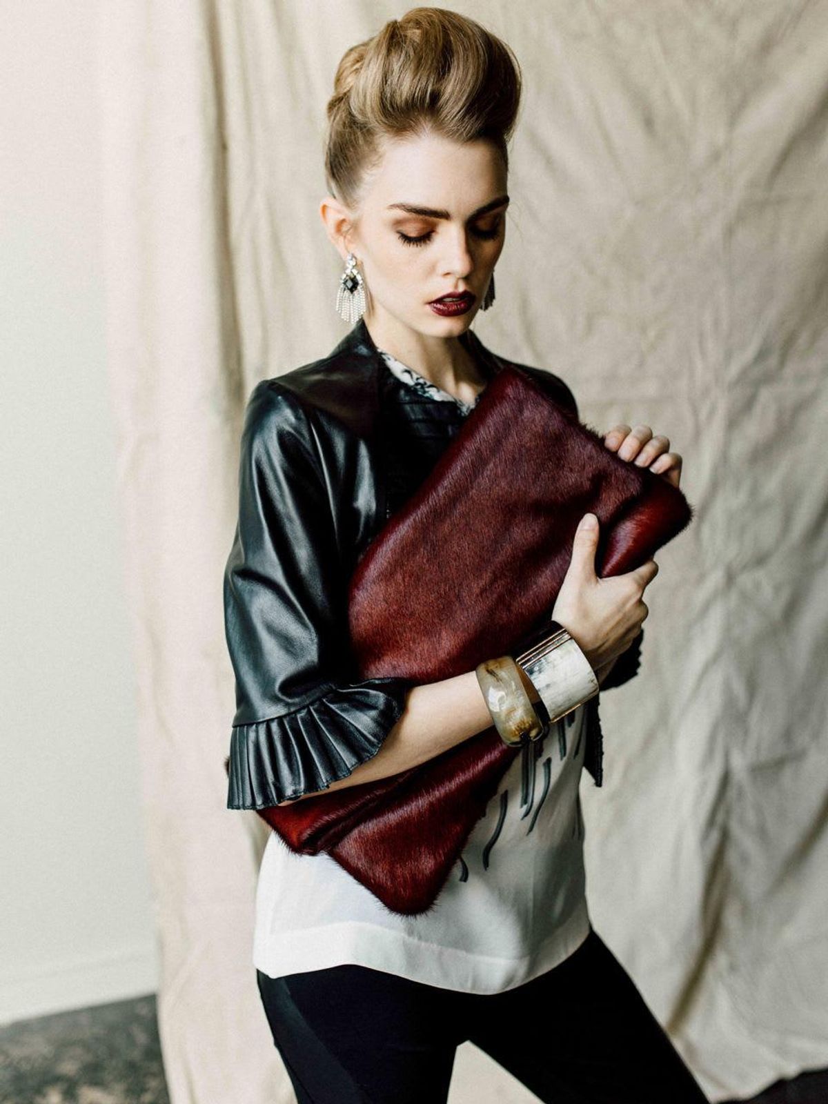 Allison Mitchell clutches are hand-made with animal skins and hides ...