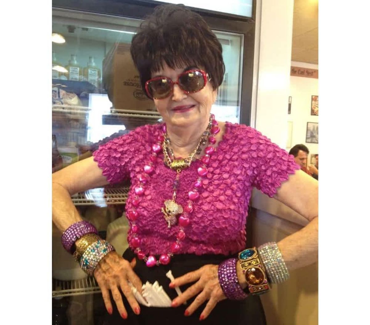 Barbara Sivils, garbed in her customary bling. - CultureMap Dallas