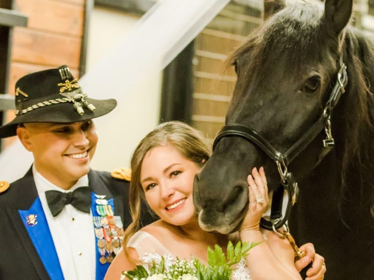 Army Capt. Guy White and Jessica Blackmon were married on October 20 ...