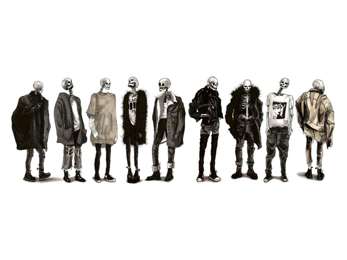 Fashion fanatic skeletons star in one of Blake Wright's new drawings ...
