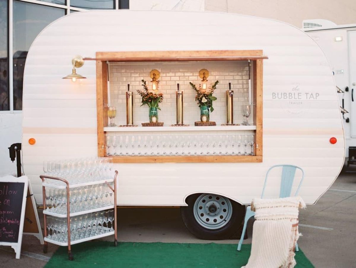 The Bubble Tap Trailer greeted guests at LeeAnne Locken and Rich Emberlin's wedding reception ...