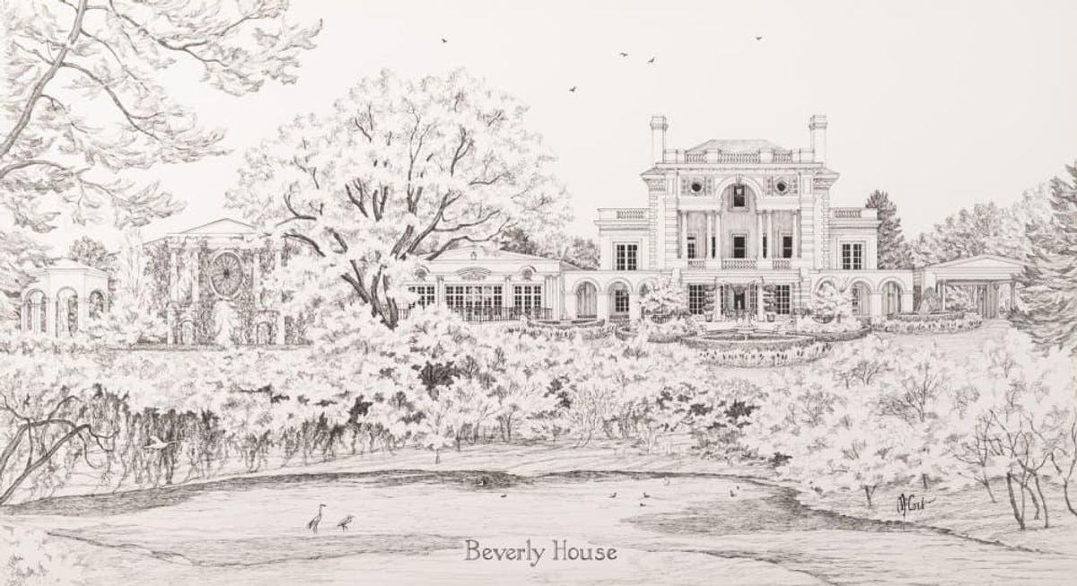 Edwin L. Cox’s Beverly House, Artist Unknown, 20th Century ...