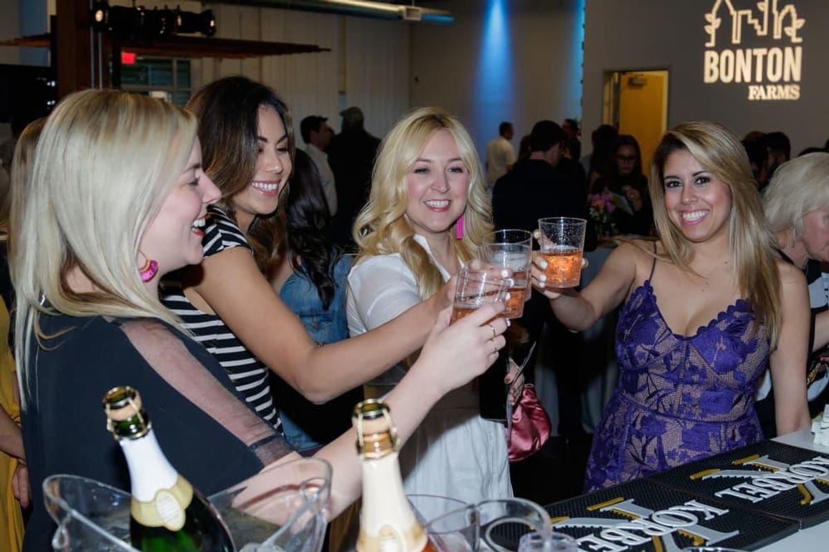 Nicole Craven, Jane Rozelle, Vodi Cook, and Laura Ailshire toast at the ...