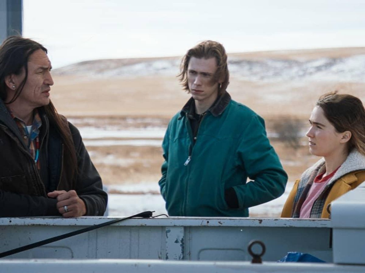 Eugene Brave Rock, Owen Teague, and Haley Lu Richardson in Montana ...