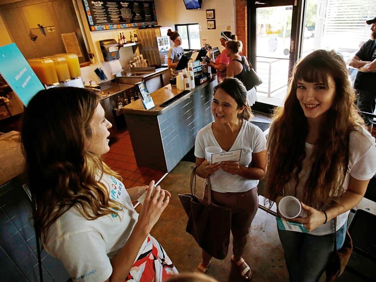 Adri Smith and Keren Starnes chat with CultureMap after ordering their ...