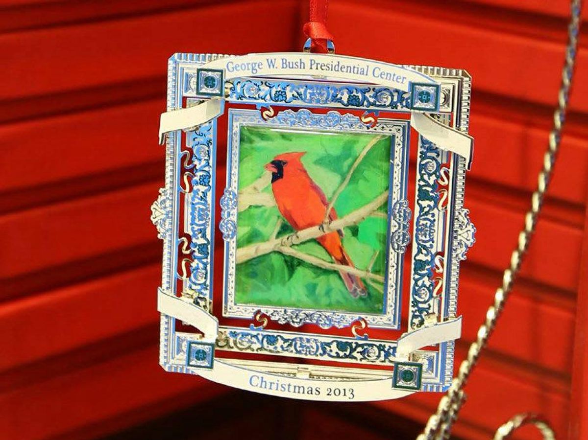 George W. Bush's hand-painted Christmas ornament sold out and has been ...