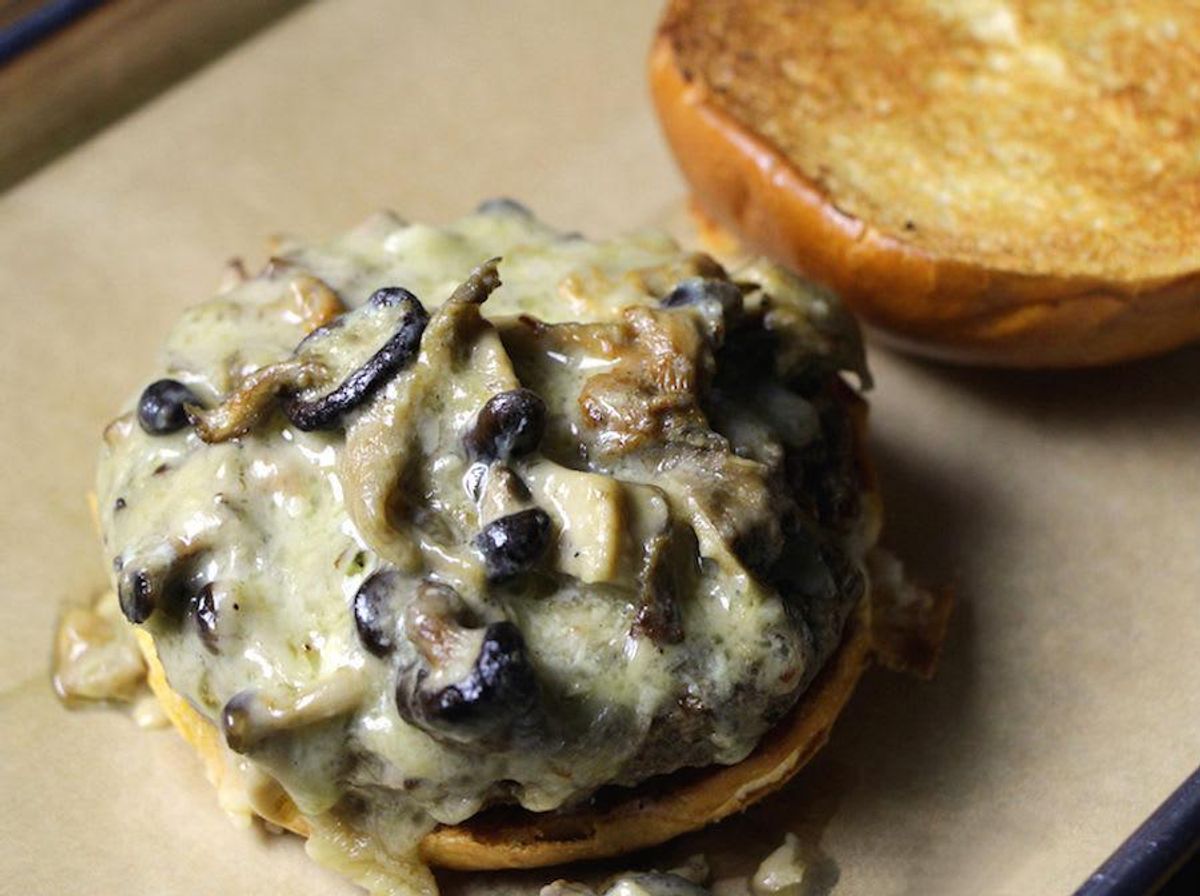 This mushroom burger is on the new menu at Goodfriend. - CultureMap Dallas