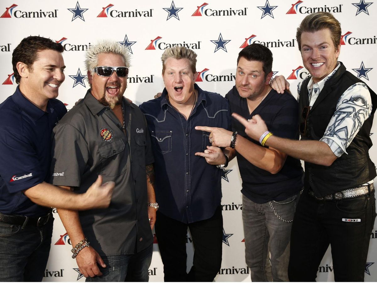 Guy Fieri with members of Rascal Flatts. - CultureMap Dallas
