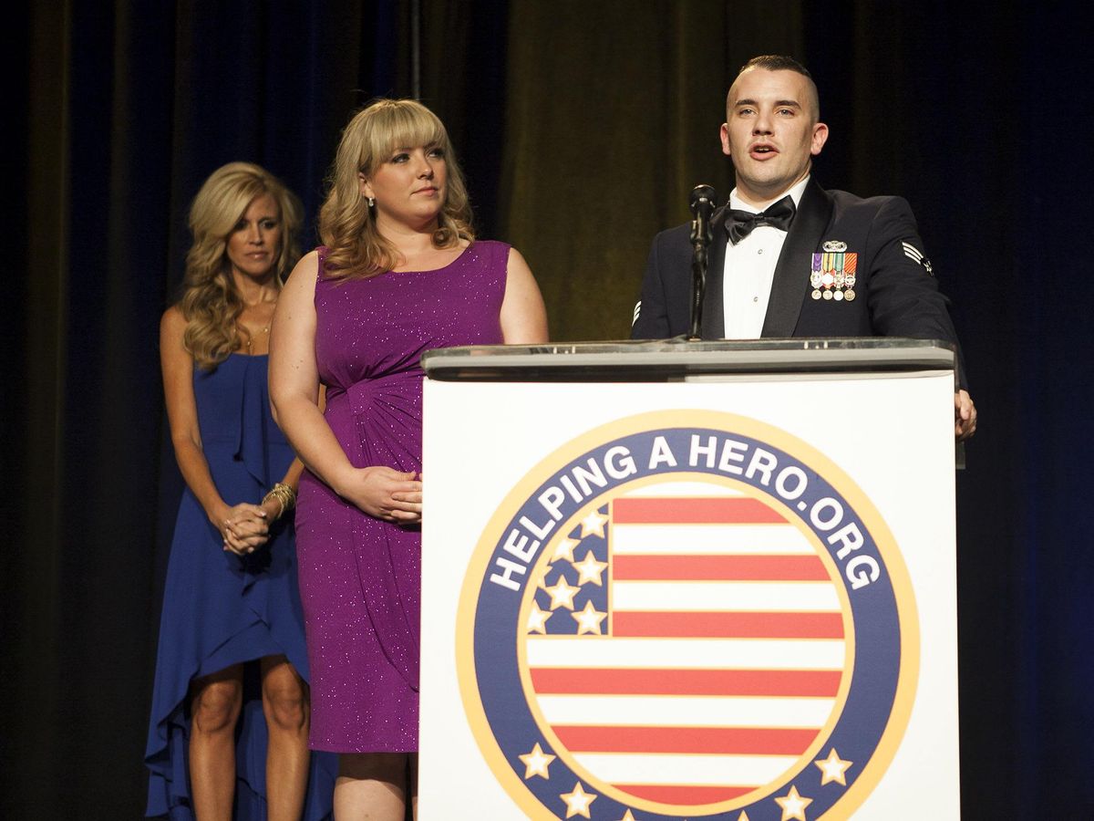 Sgt. Brandon Byers spoke about adjusting to his injuries, with his wife ...