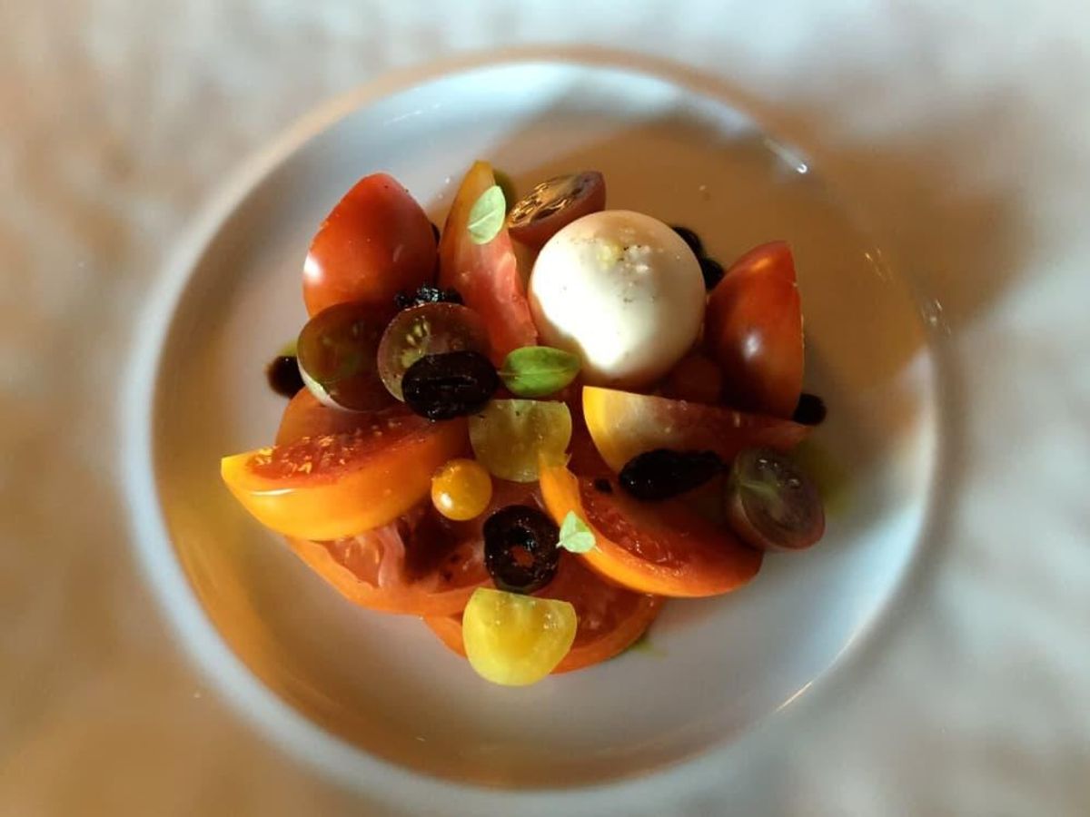 Dos Brisas tomatoes caprese on the four-course dinner menu ...