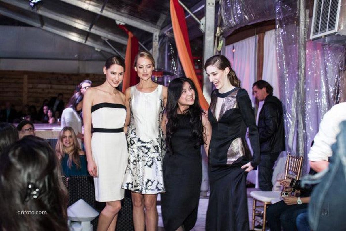 Models dressed in her designs reveled in the moment when Lucy Dang ...