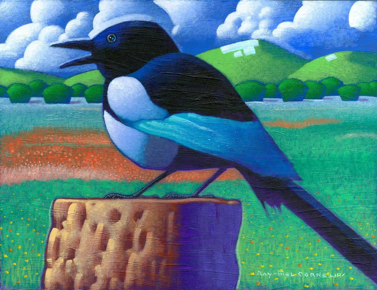 "Another Magpie," acrylic on panel, 12" x 9," by Ray-Mel Cornelius ...