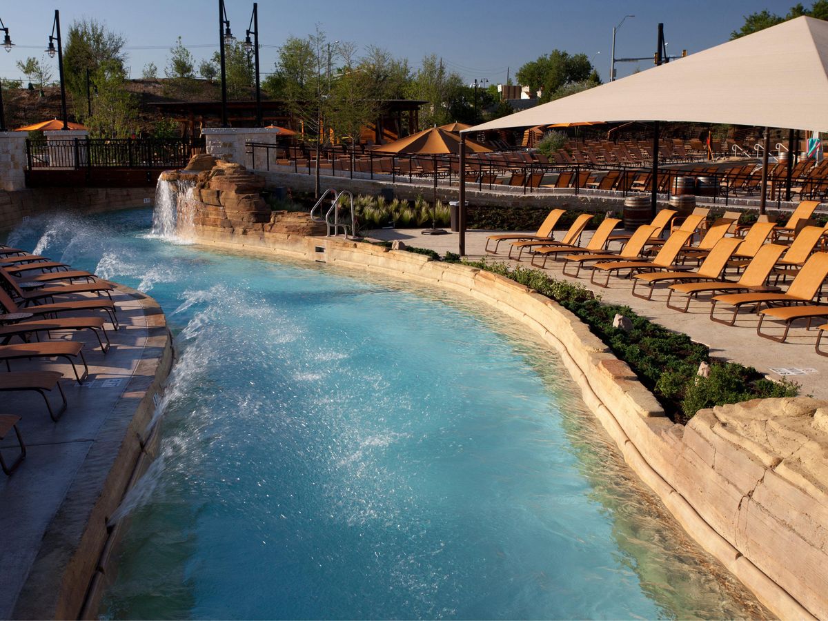 The family-friendly pool at the Gaylord Texan has a lazy river and more ...