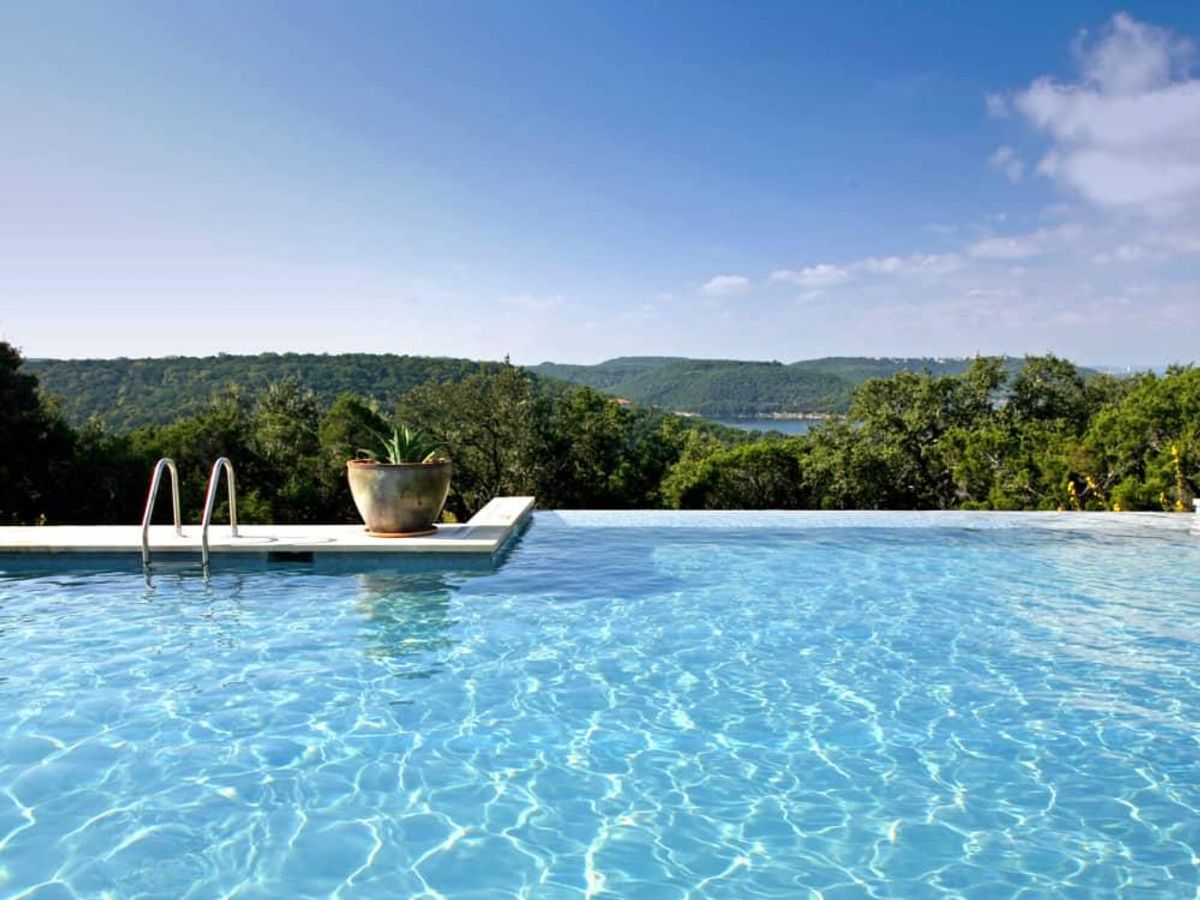 This is the view from the saltwater infinity-edge pool. - CultureMap Dallas