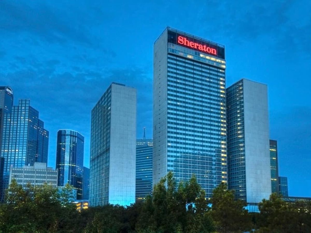 The Sheraton building is a major icon on the Dallas skyline ...