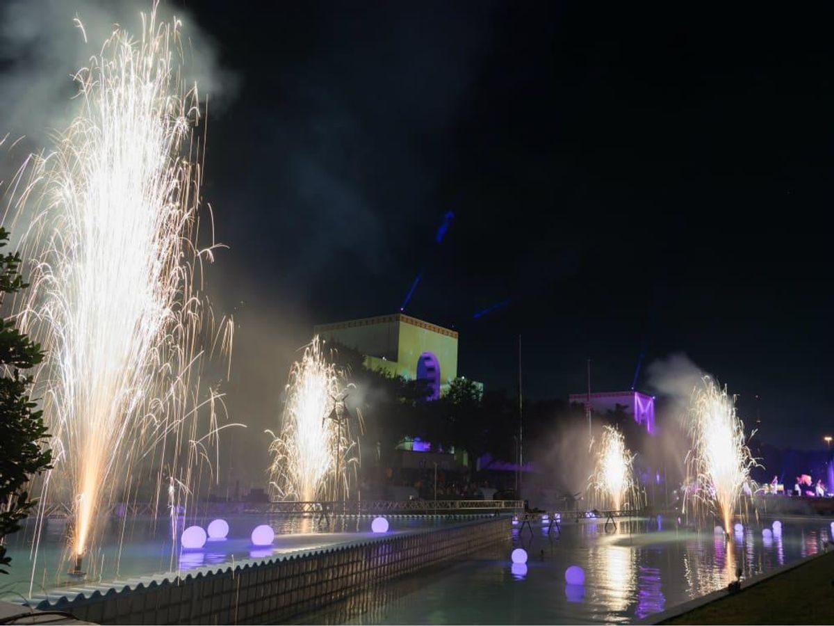 Watch the fireworks show each night at 8 pm at the Esplanade reflecting ...