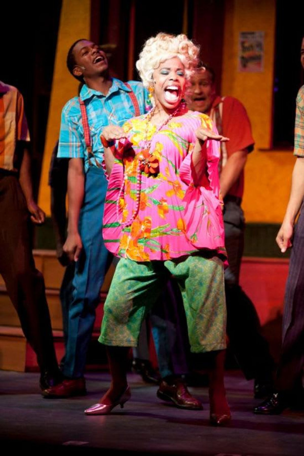 Tiffany Hobbs as Motormouth Maybelle in Hairspray. - CultureMap Dallas