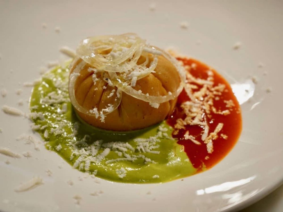 Chicken masa with serrano verde and red guajillo. - CultureMap Dallas